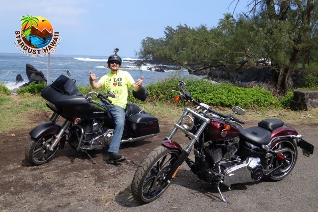 Harley Davidson motorcycle guided tour to Hana with Stardust